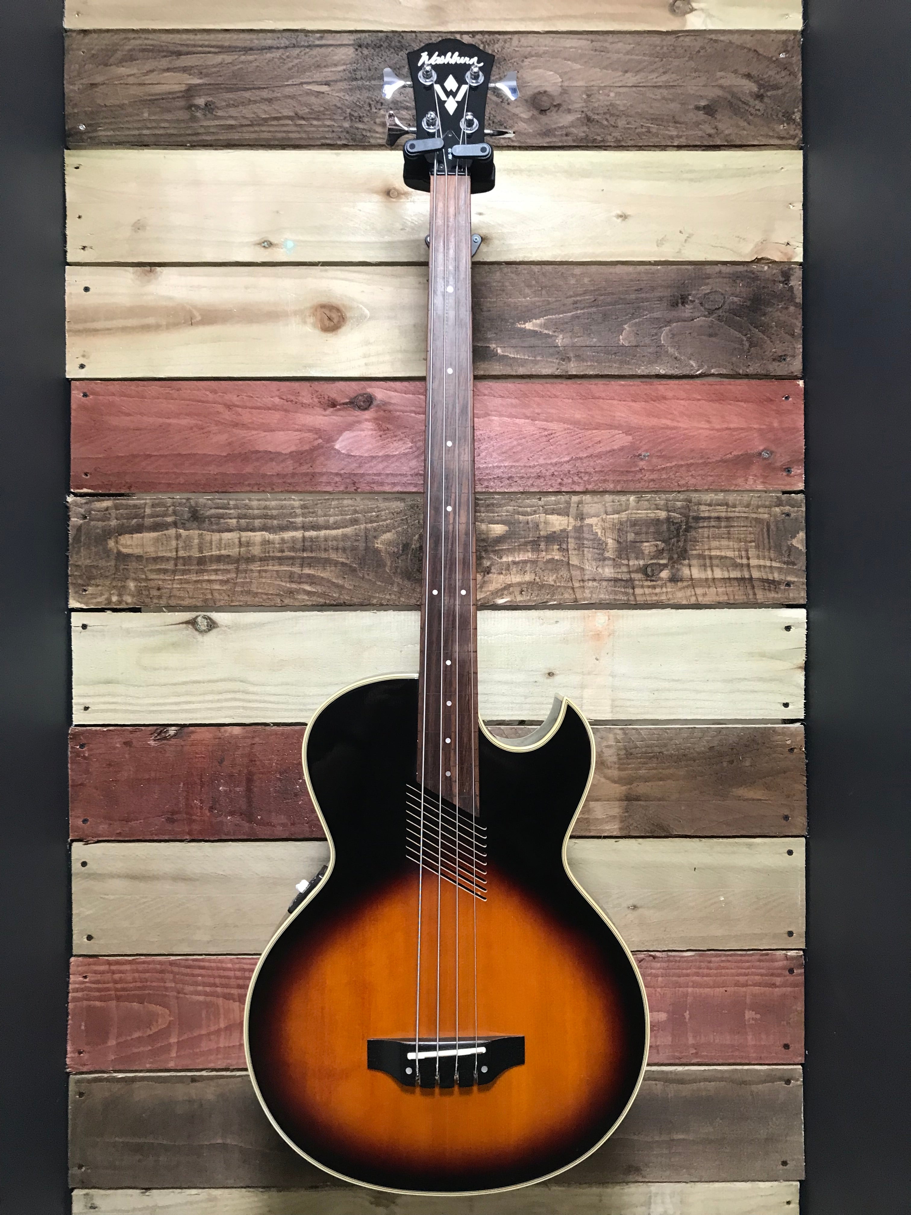Washburn AB-20 Fretless Acoustic/Electric Sunburst Bass – MotoMusic